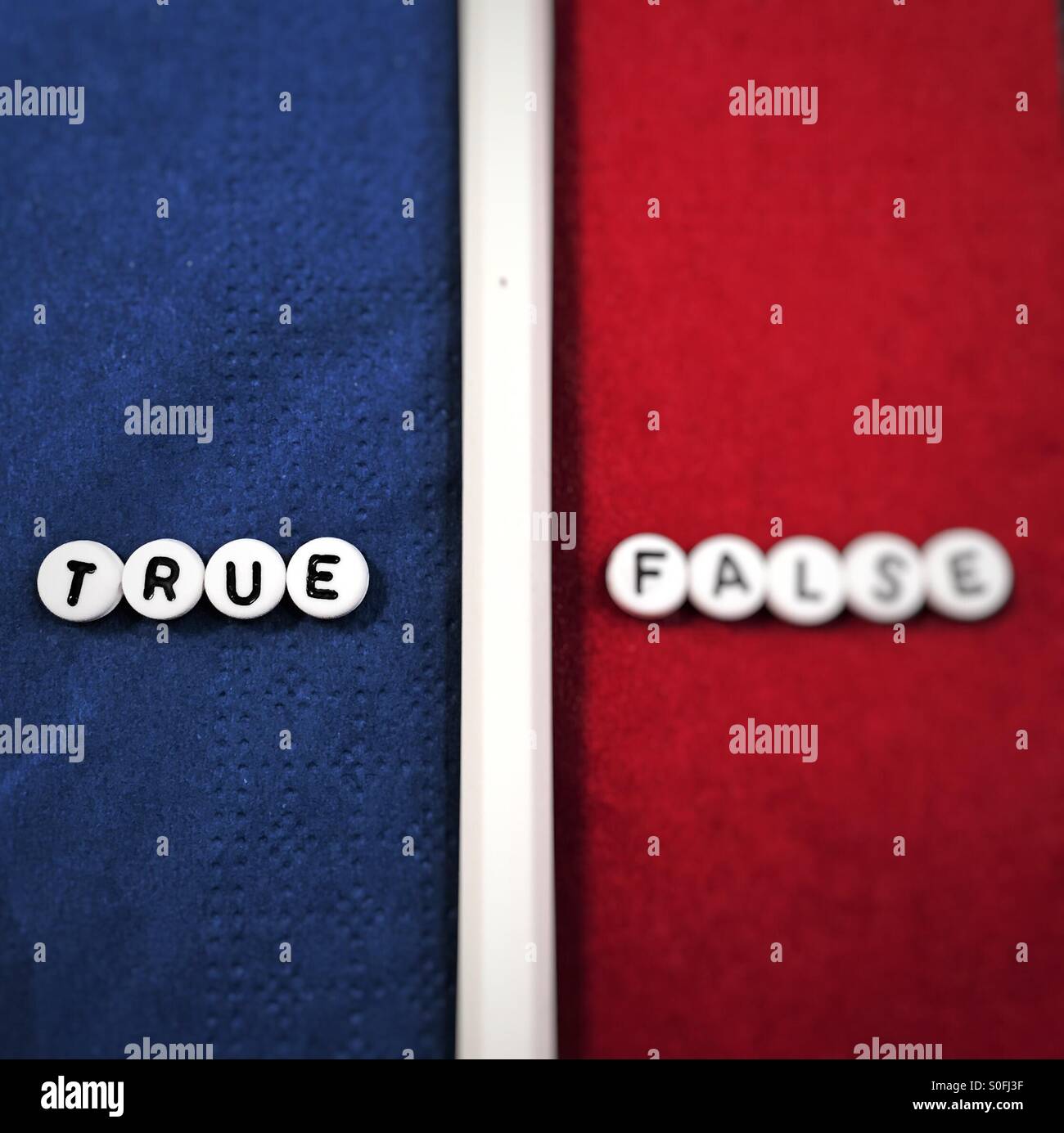 True false word Stock Photo - Alamy