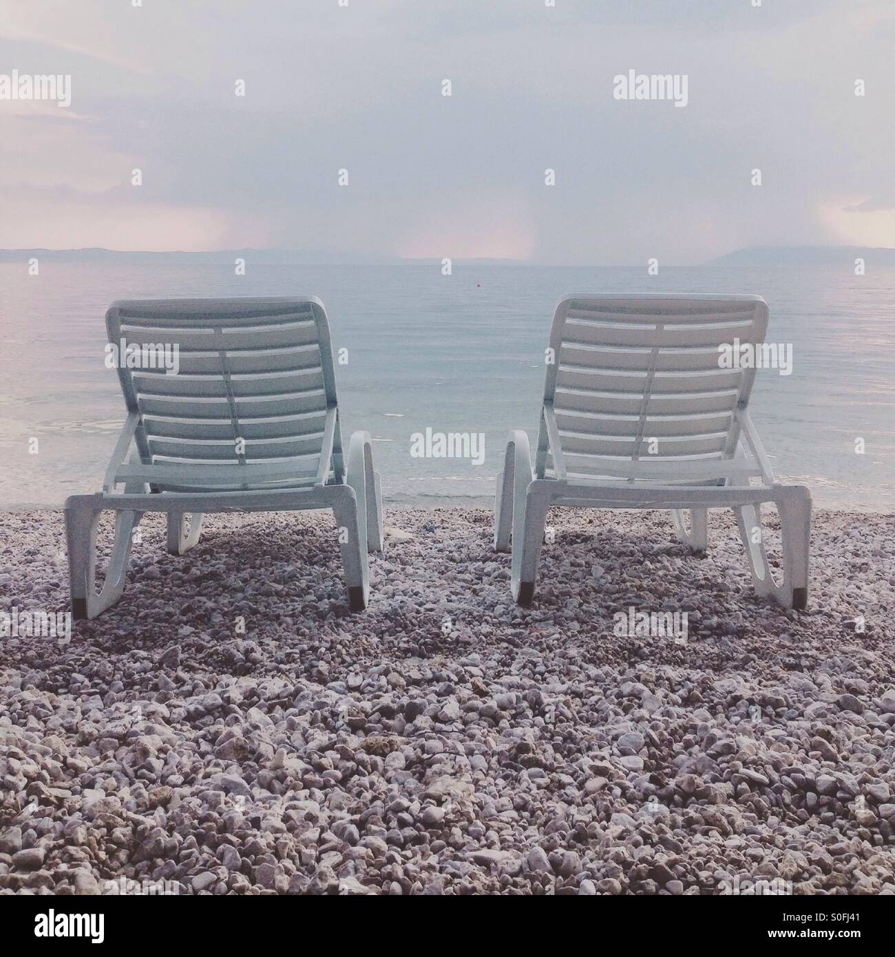 Two chairs sea hi-res stock photography and images - Alamy