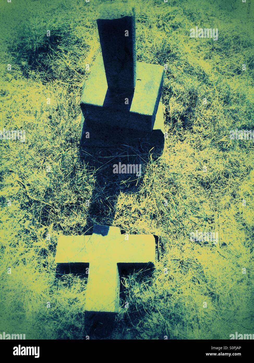 Broken stone cross hi-res stock photography and images - Alamy