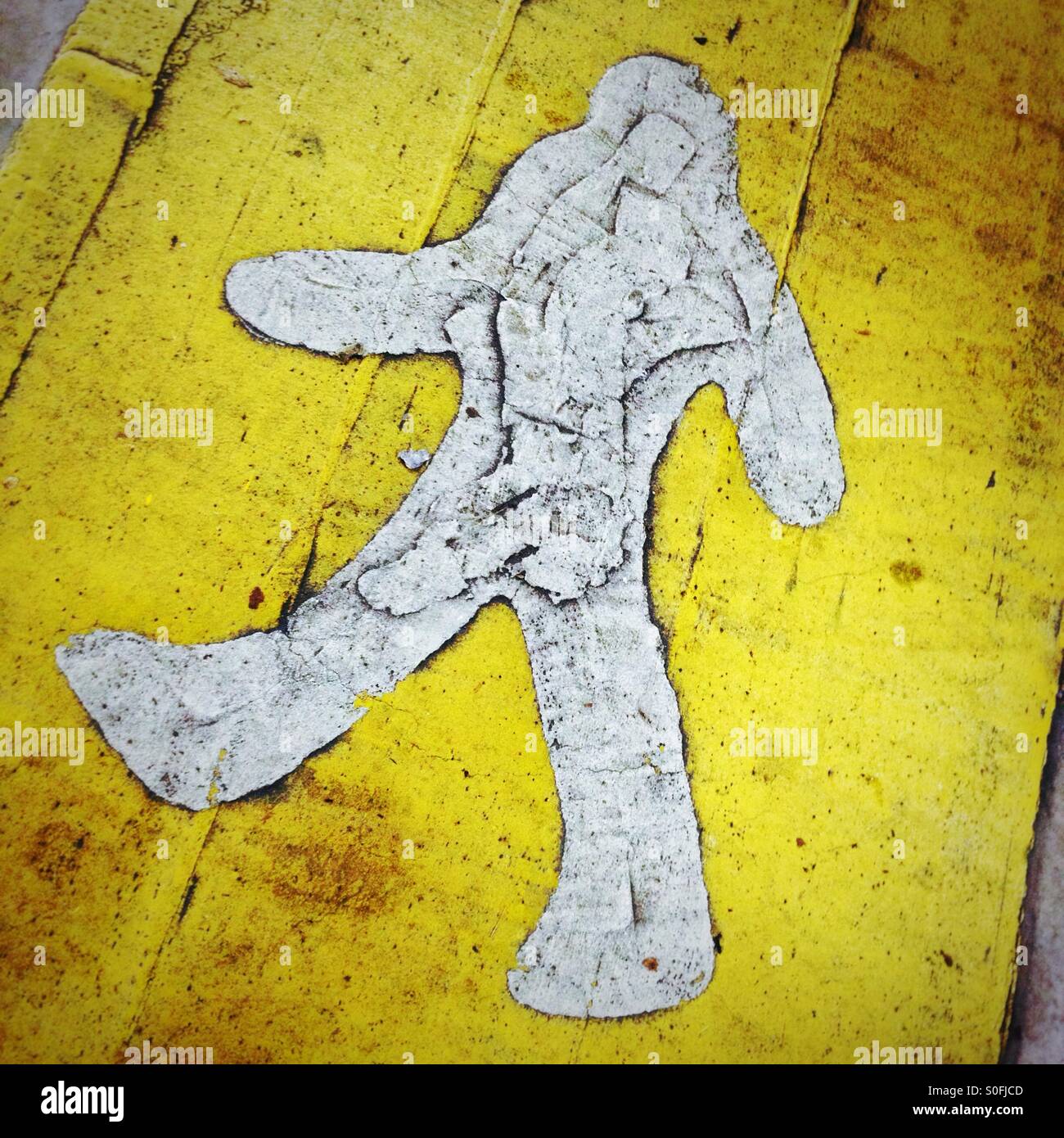 Yellow road sign man walking hi-res stock photography and images - Alamy