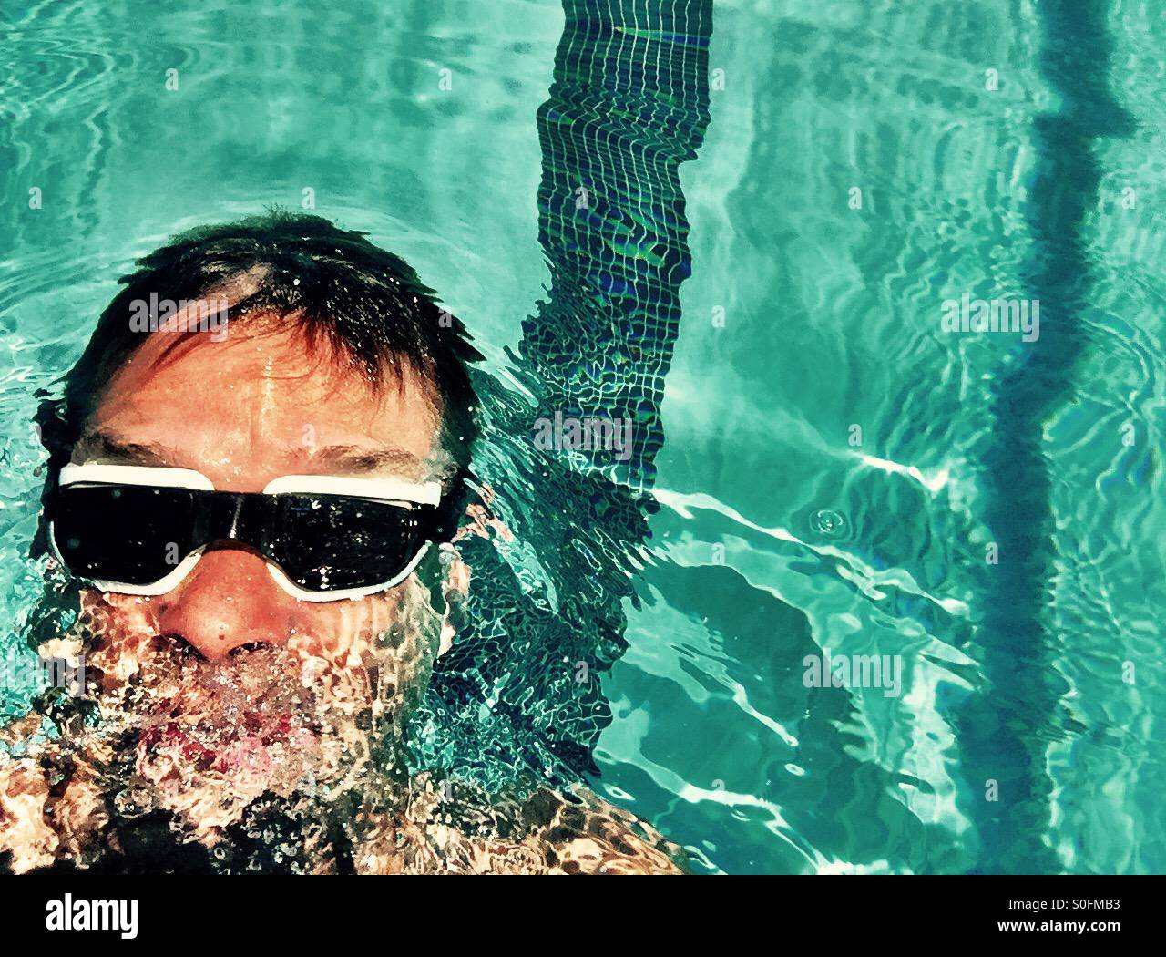 Top view swimmers training in hi-res stock photography and images - Alamy