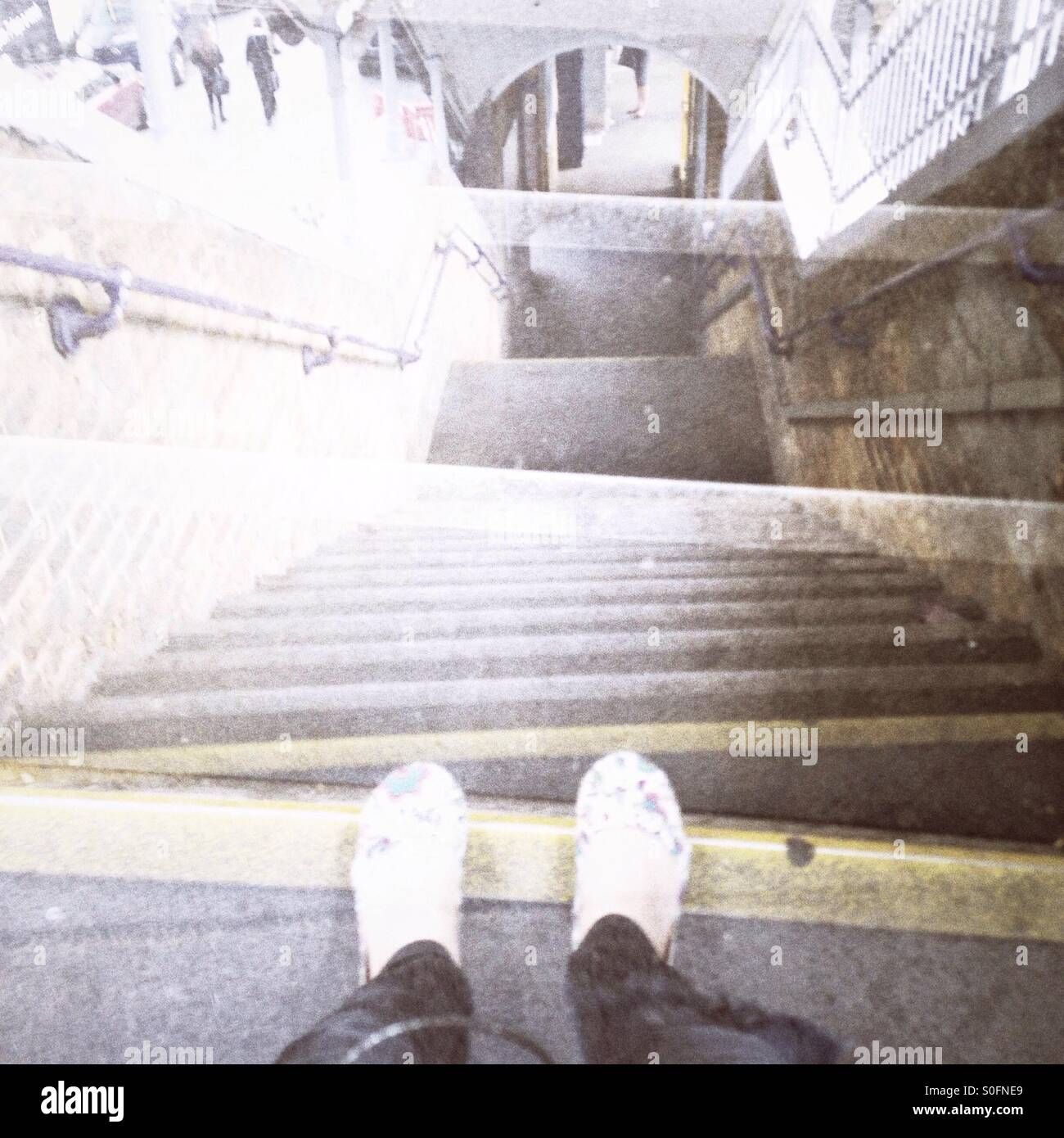 Looking down some steps Stock Photo - Alamy