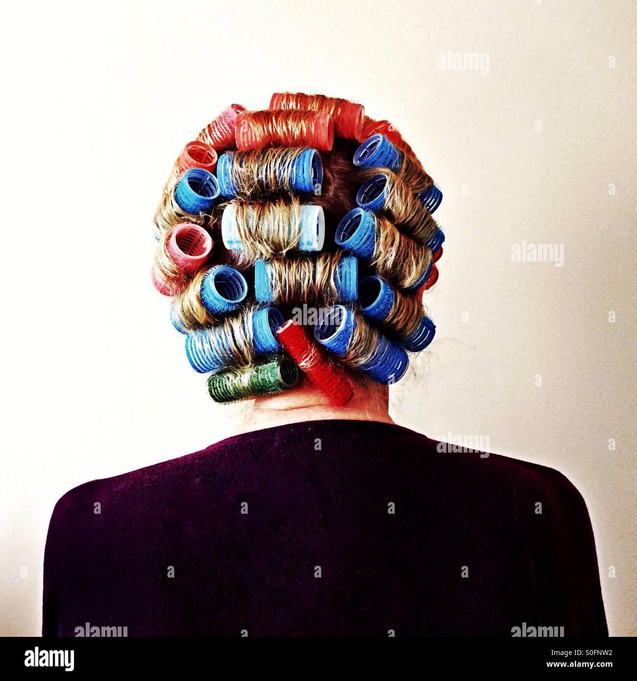 Rollers in hair hi-res stock photography and images - Alamy