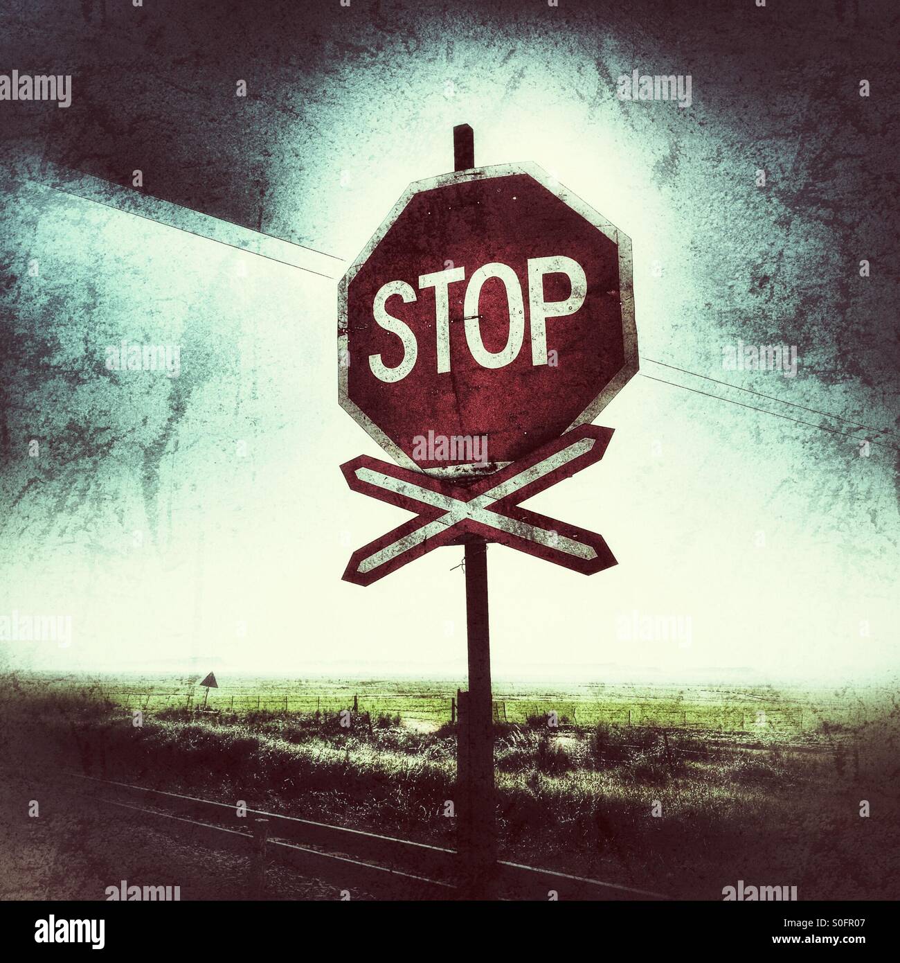 Rail railway stop sign hi-res stock photography and images - Alamy