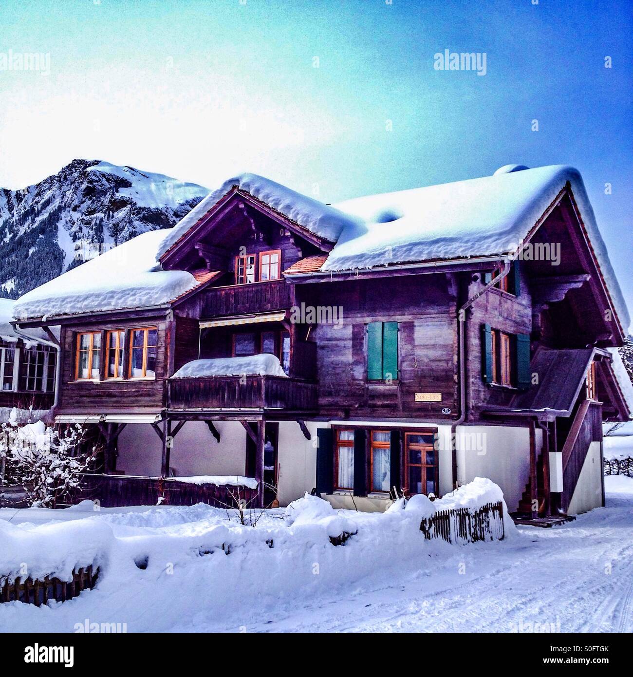 Classic Swiss cottage Stock Photo - Alamy