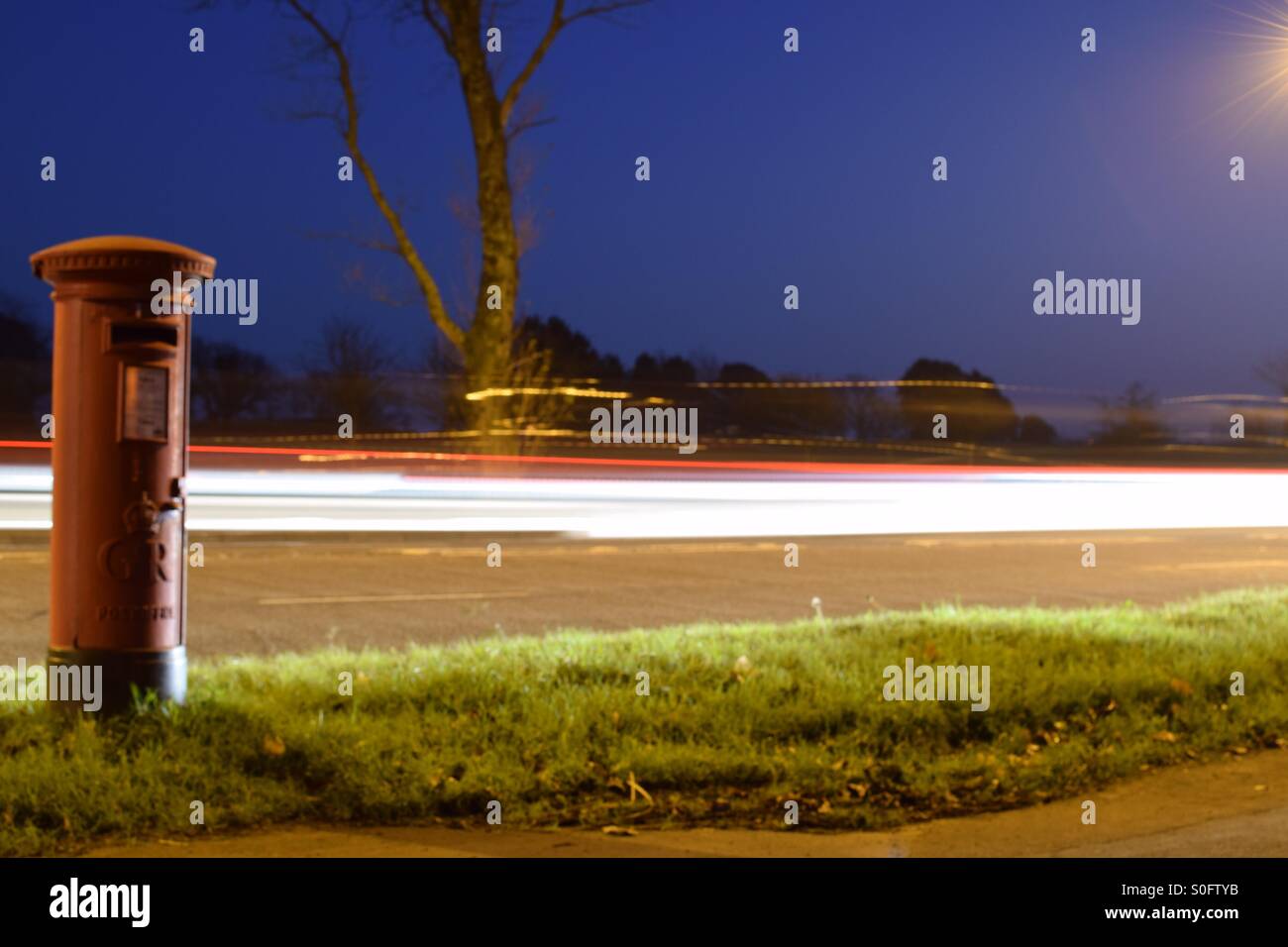 Night post box Stock Photo - Alamy