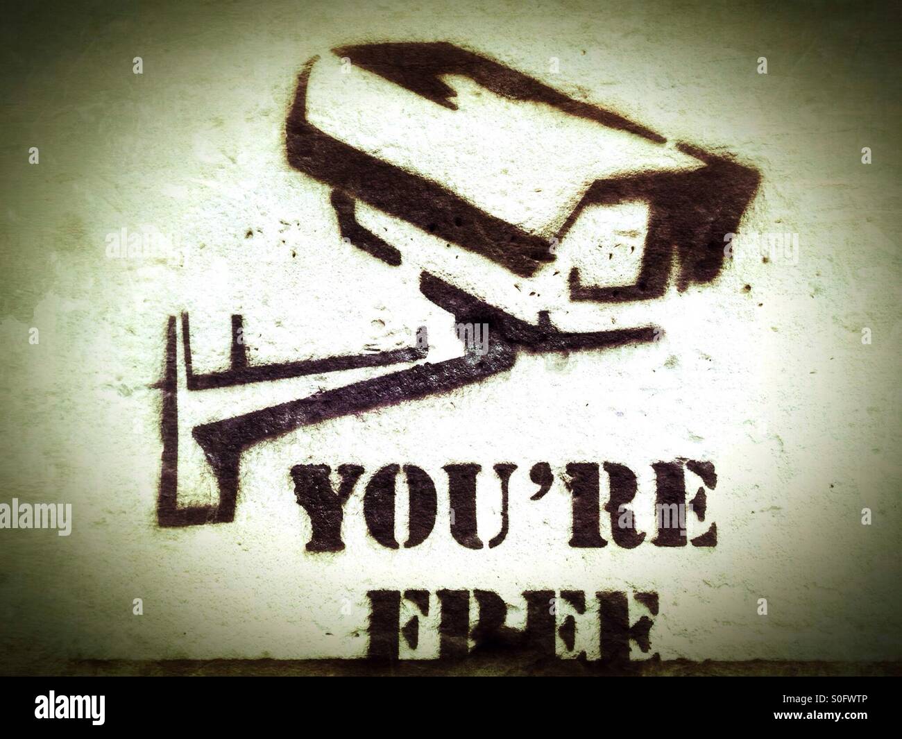 Cctv camera stencil graffiti hi-res stock photography and images - Alamy