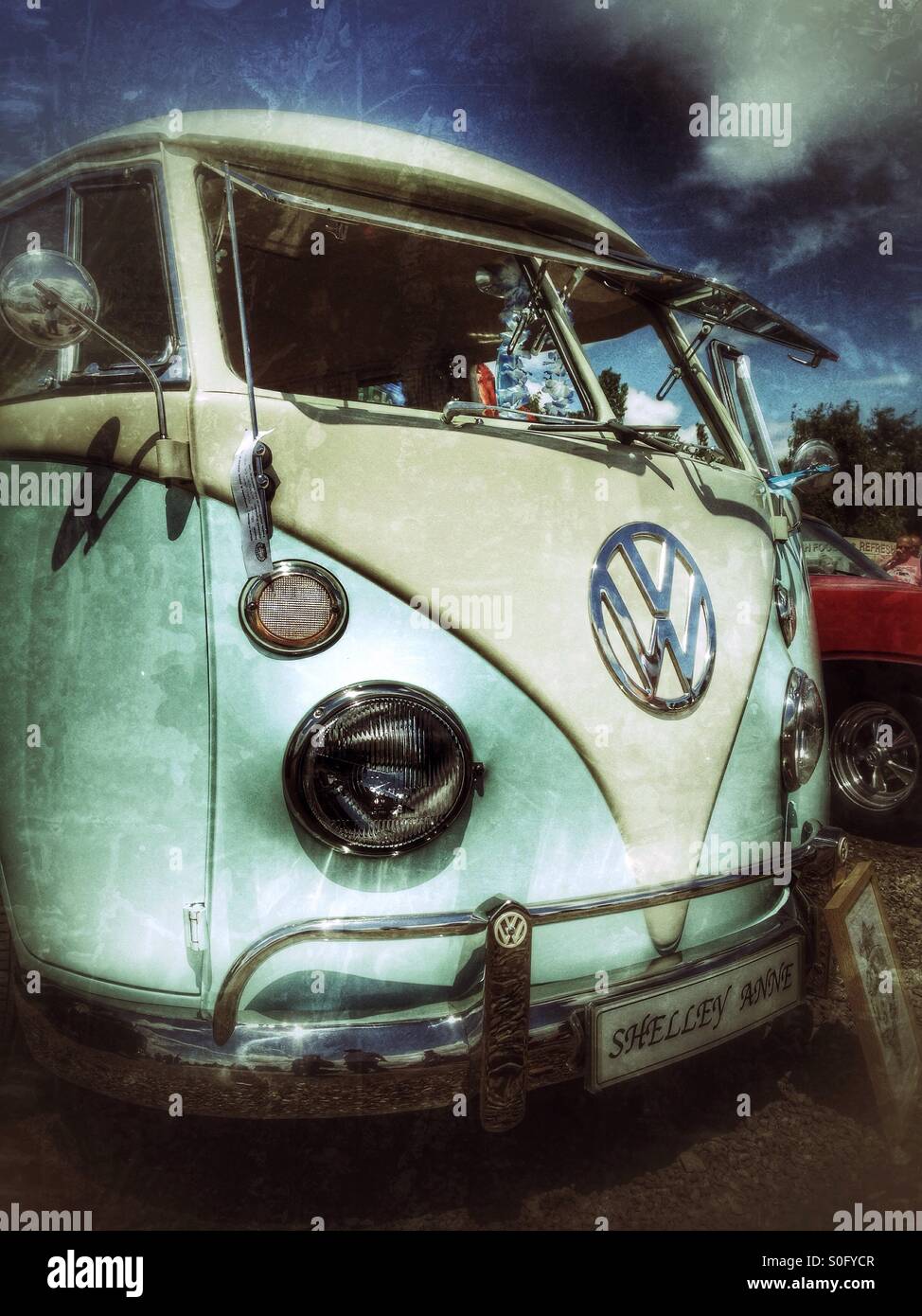 Split-screen VW Campervan. The 'Bus Stop Over', Newark Showground ...