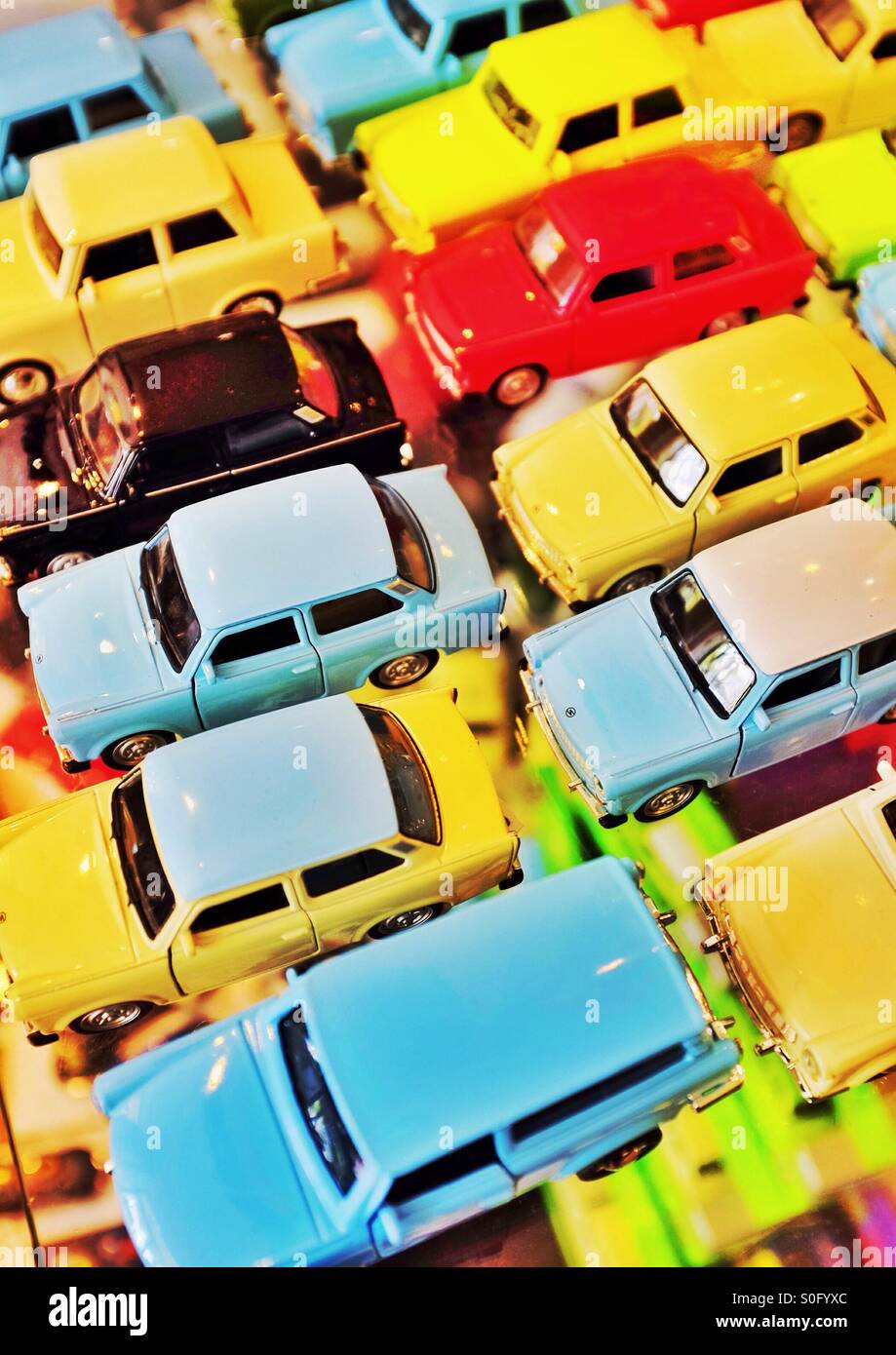 Brightly coloured toy car selection Stock Photo - Alamy
