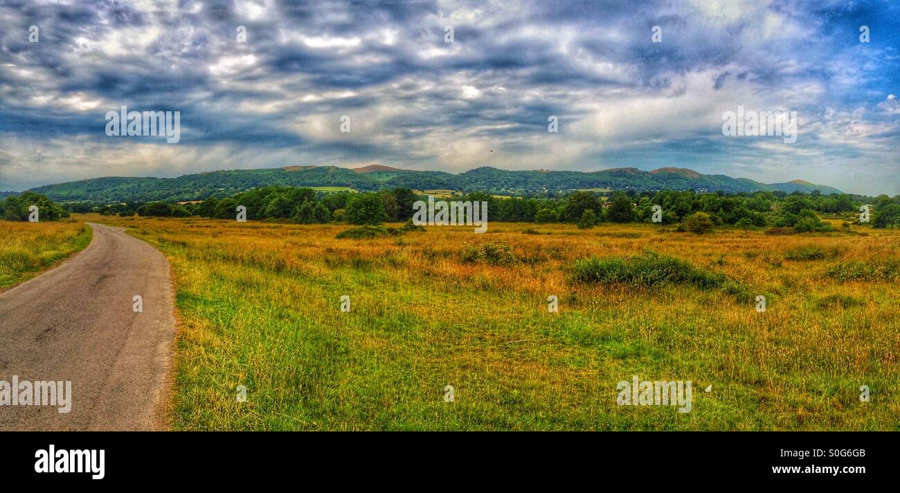 The Malvern hills from Castlemorton Common Stock Photo - Alamy