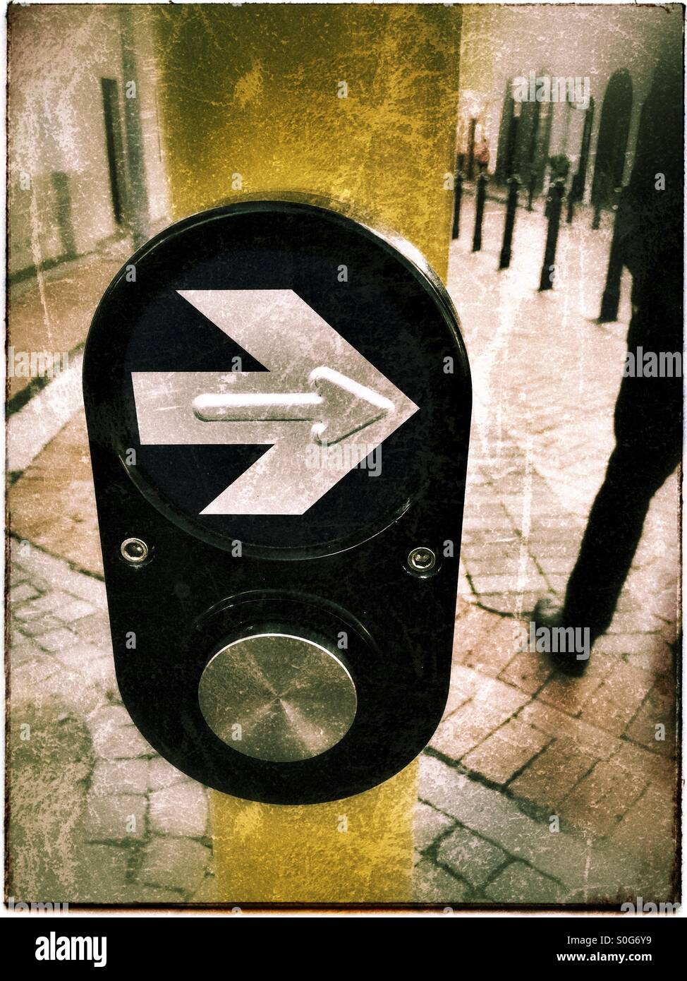 Pedestrian crossing controls on traffic lights Stock Photo - Alamy