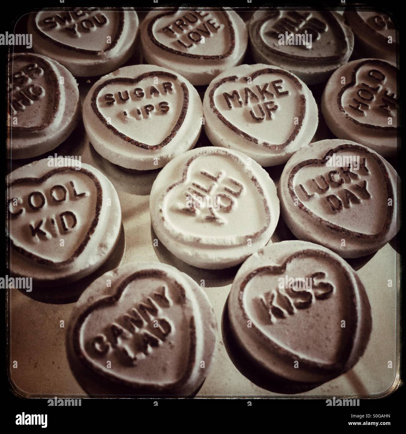 Love heart sweets Stock Photo - Alamy