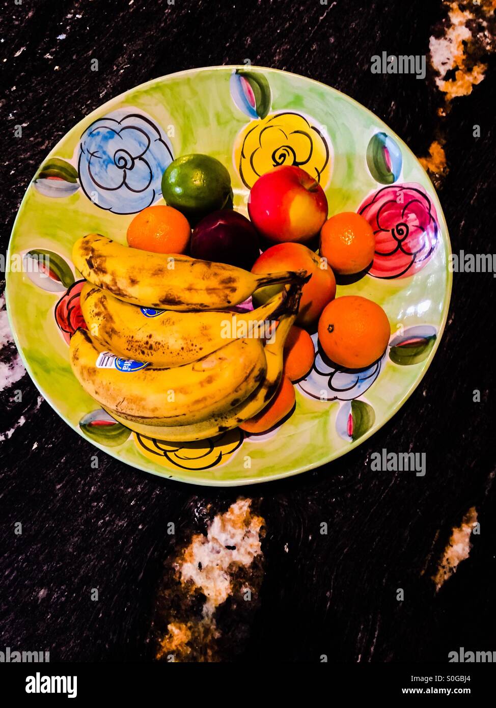 Fruit platter on granite Stock Photo - Alamy