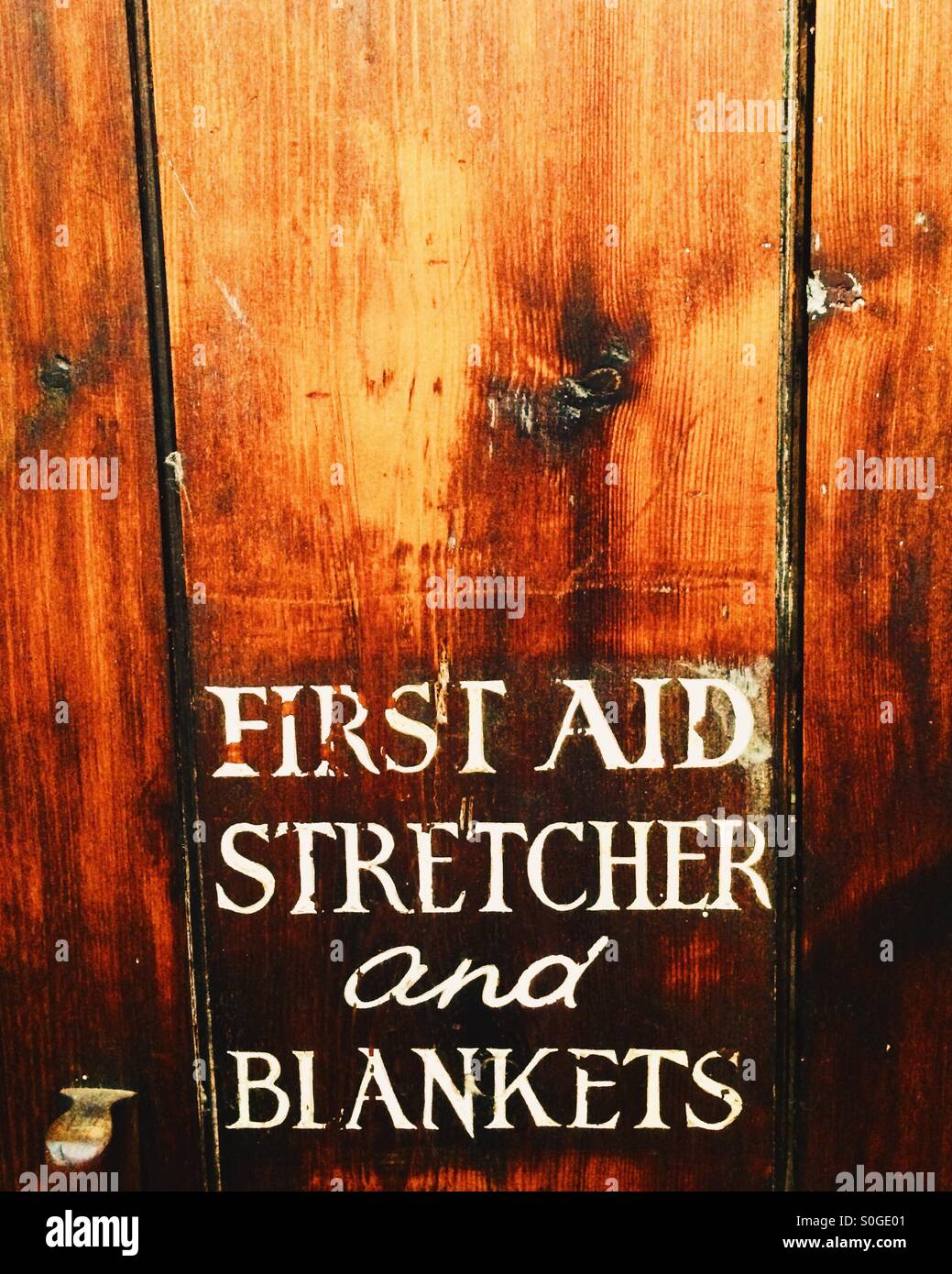First aid stretcher and blankets sign Stock Photo - Alamy