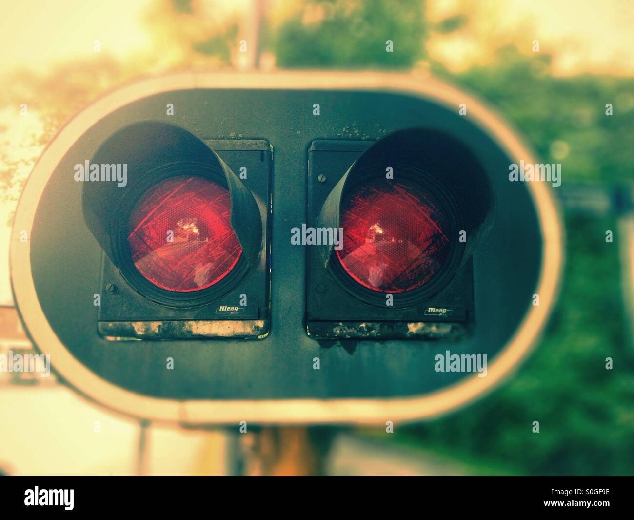 Traffic lights, "Stop", outside fire station Stock Photo - Alamy