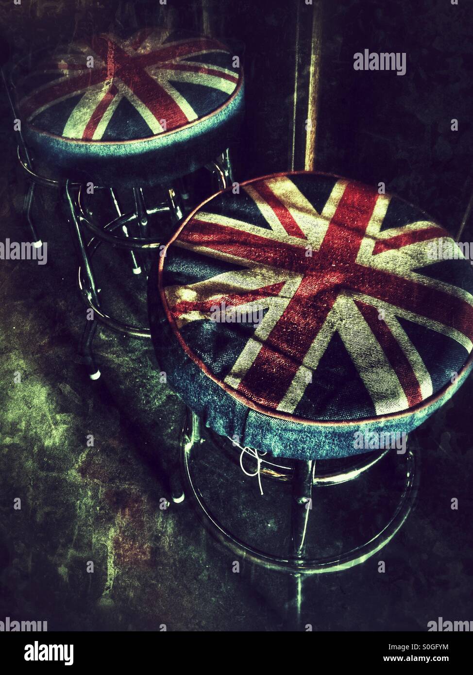 British Flag bar stools Stock Photo - Alamy