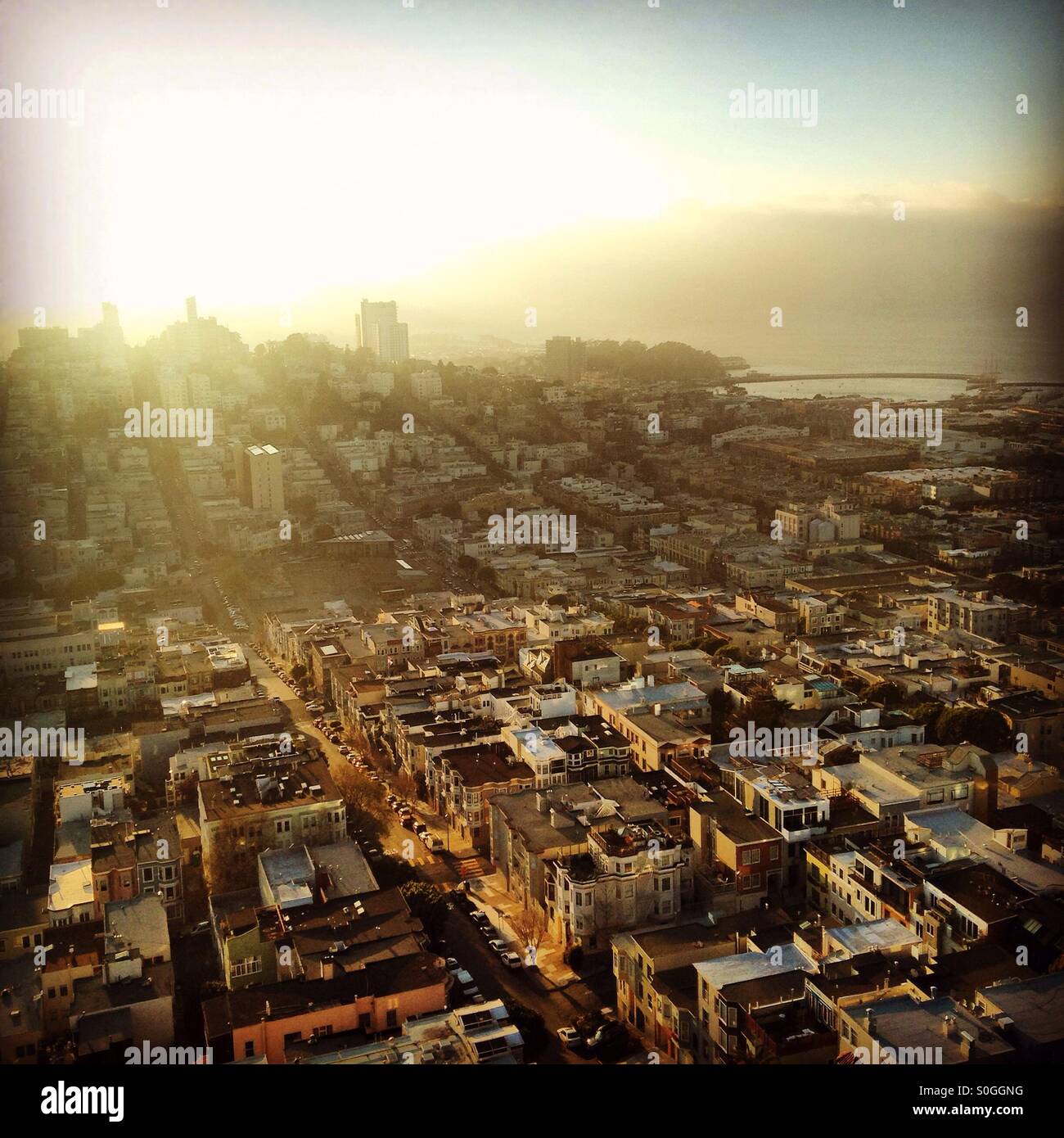 City sunsets and ariel views Stock Photo - Alamy