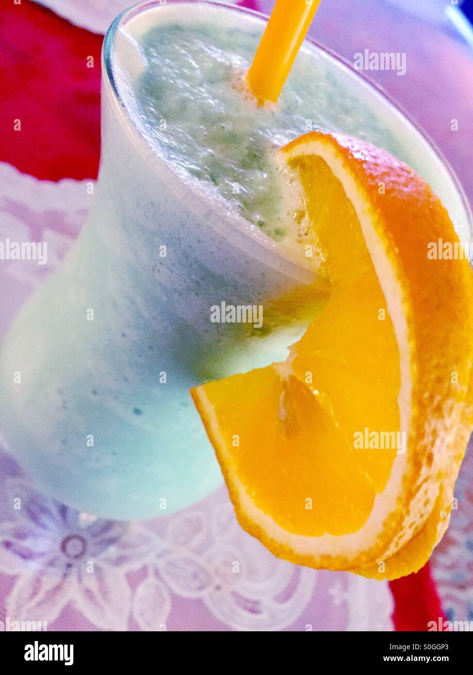 Non-alcoholic drink -blue lagoon milkshake Stock Photo - Alamy