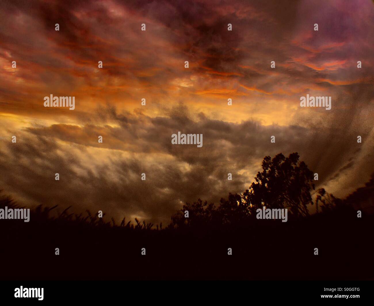 Angry Sunset Sky Stock Photo - Alamy