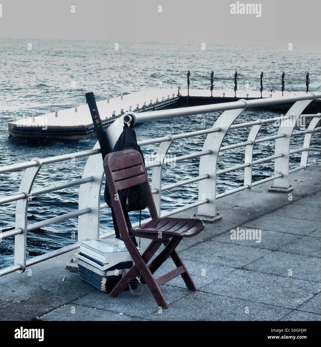 Fisherman tools at the promenade Stock Photo - Alamy