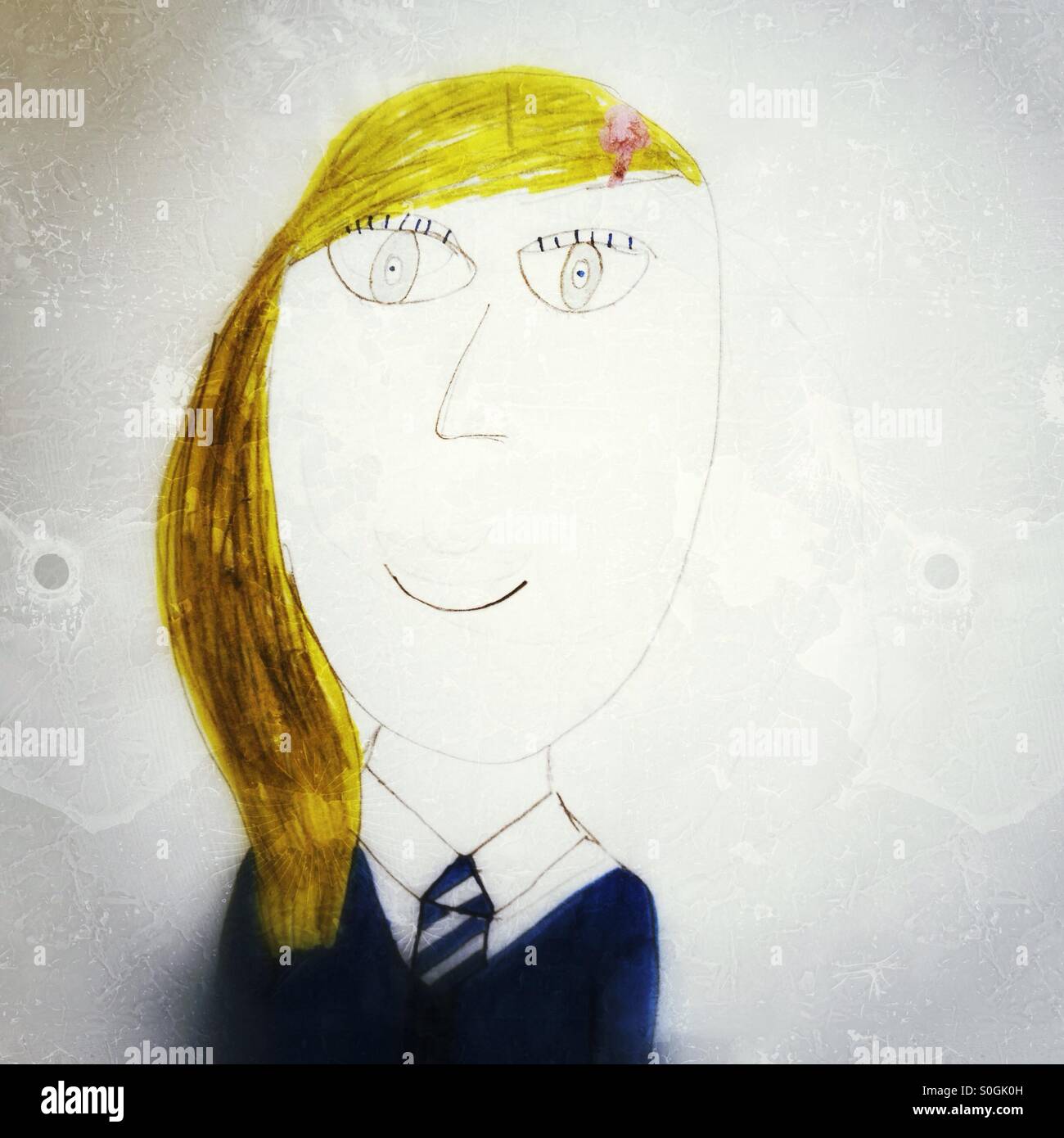 Childs drawing schoolgirl hi-res stock photography and images - Alamy