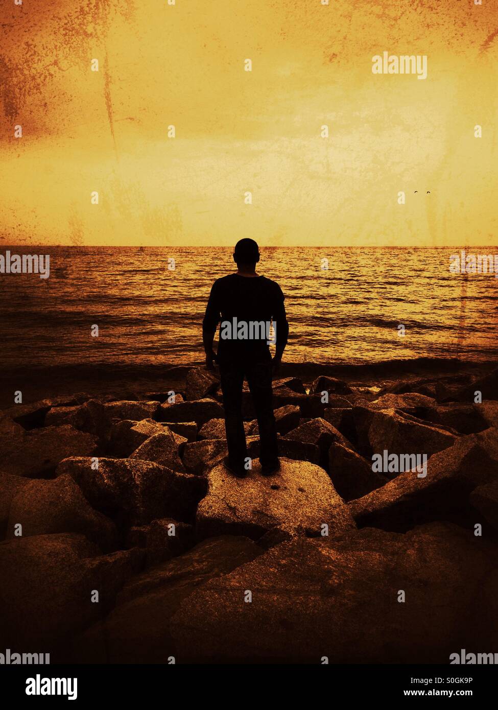 Man by the sea Stock Photo - Alamy