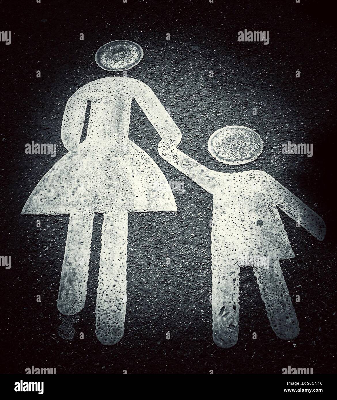 Pedestrian area sign Stock Photo - Alamy