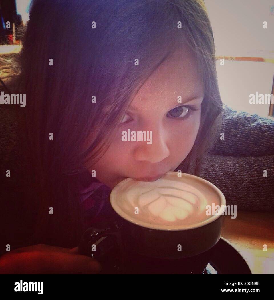 Drinking Hot coco Stock Photo - Alamy