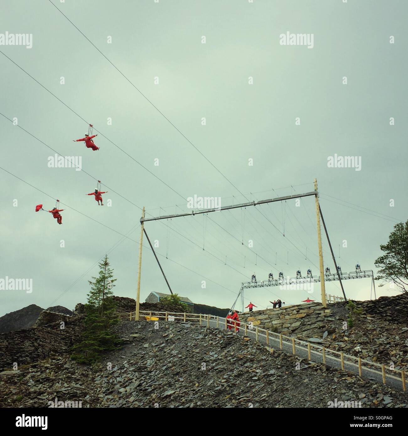 Zip wires hi-res stock photography and images - Alamy