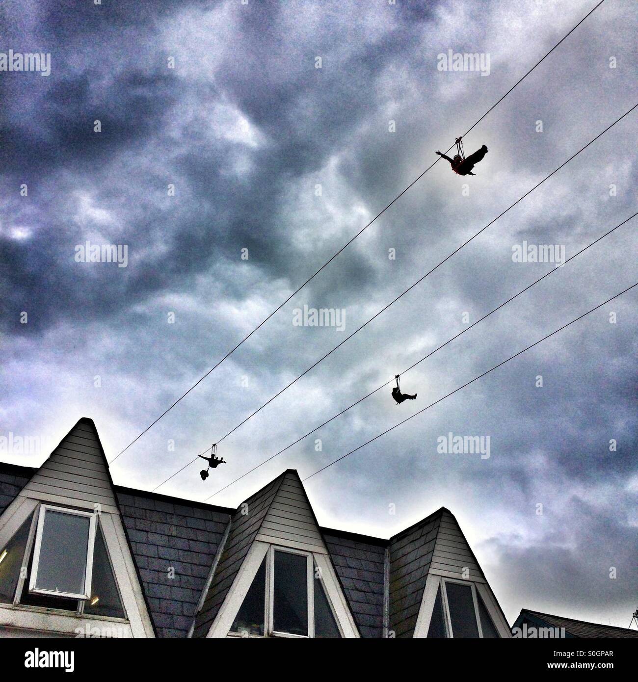 Zip wires hi-res stock photography and images - Alamy