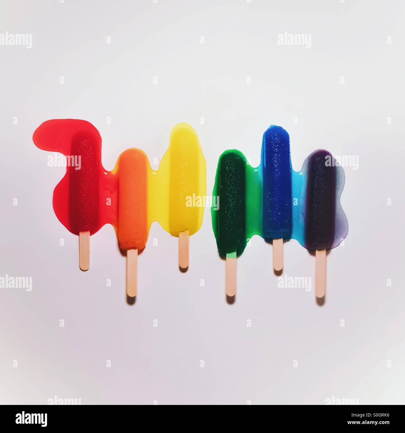 a melting Popsicle rainbow! Stock Photo - Alamy