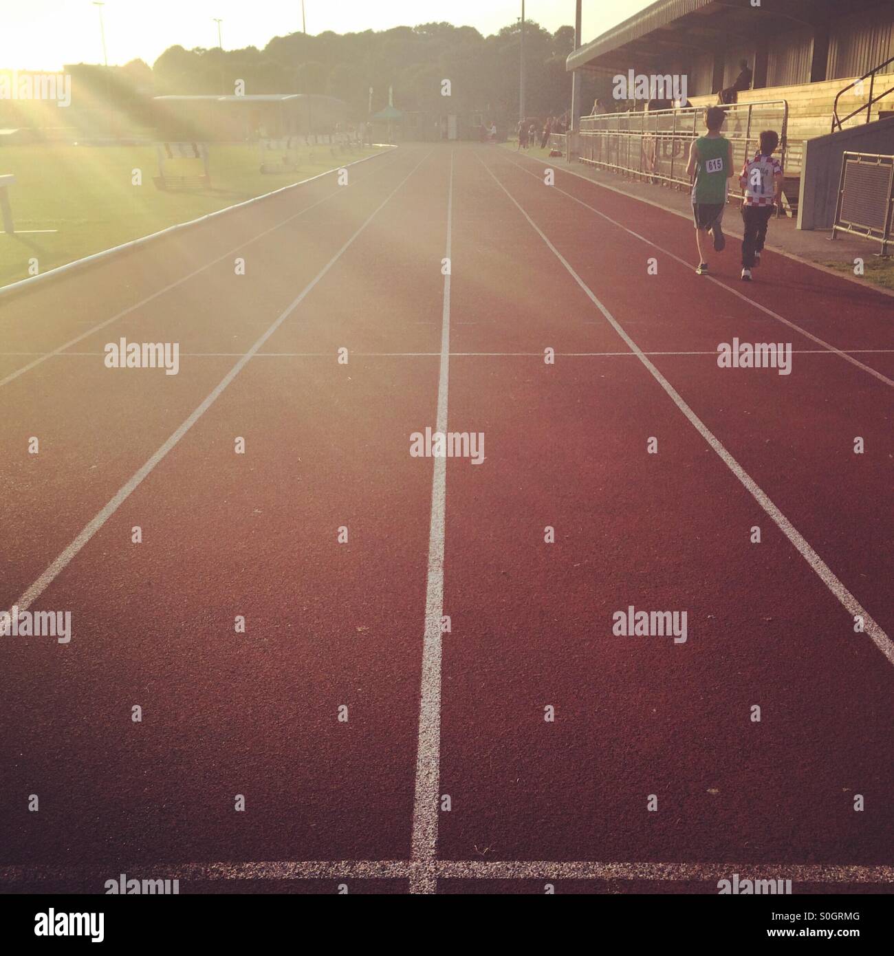 Athletics track lanes hi-res stock photography and images - Alamy