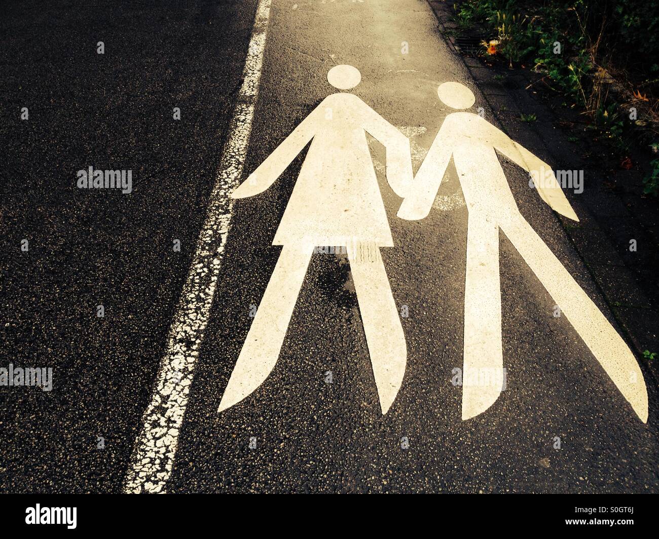 Pedestrian, pathway symbol Stock Photo - Alamy