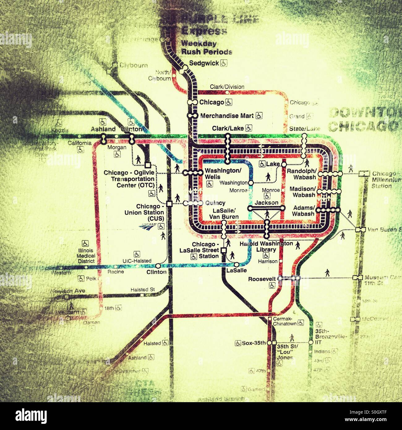 Chicago transit map hi-res stock photography and images - Alamy