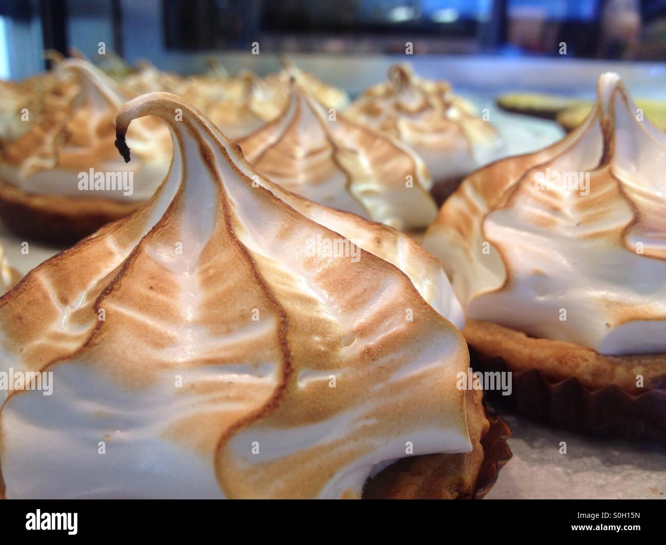 A close up of Fresh meringue pastries in a Sydney cafe in Australia ...