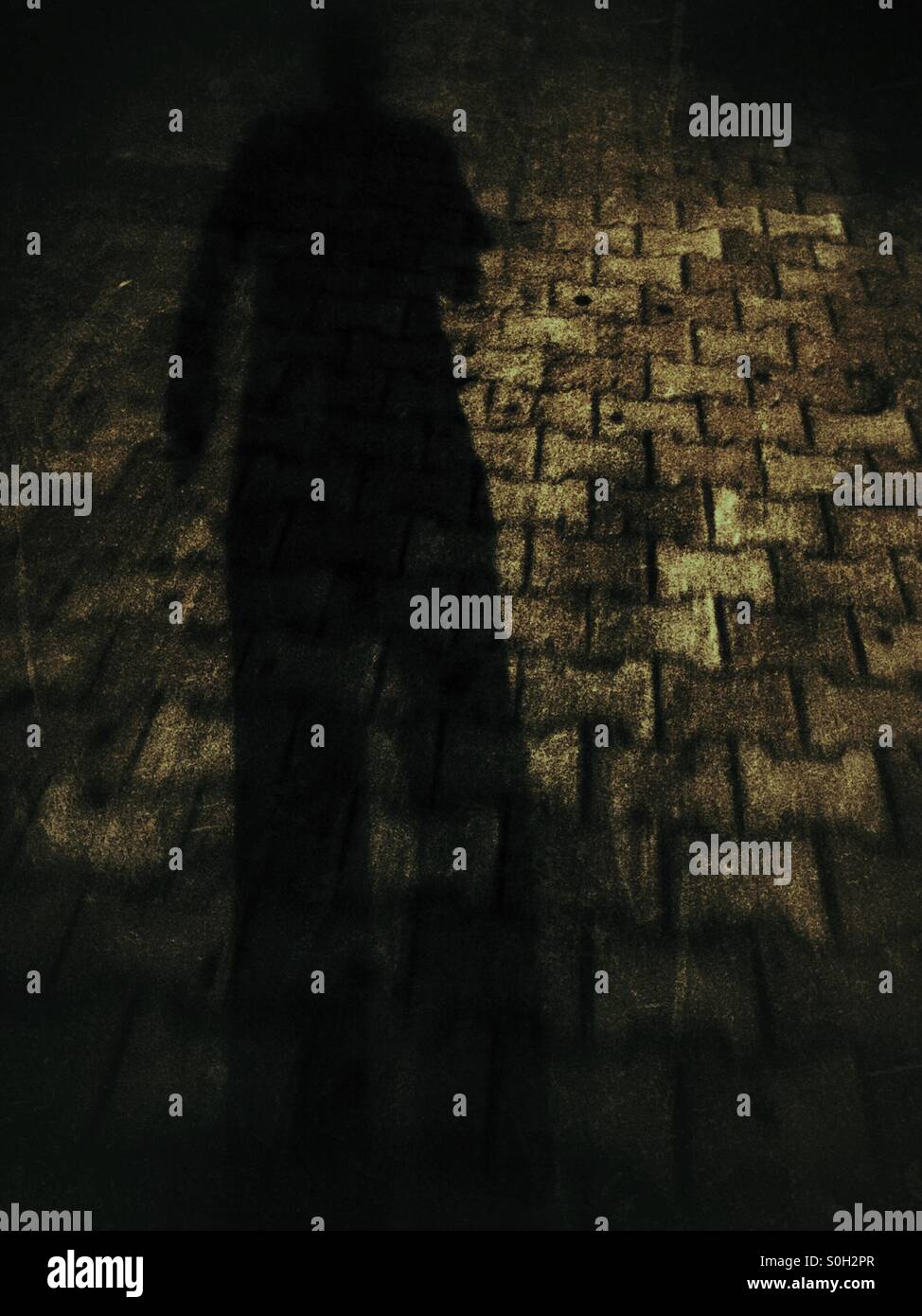 Man shadow on pavement Stock Photo - Alamy