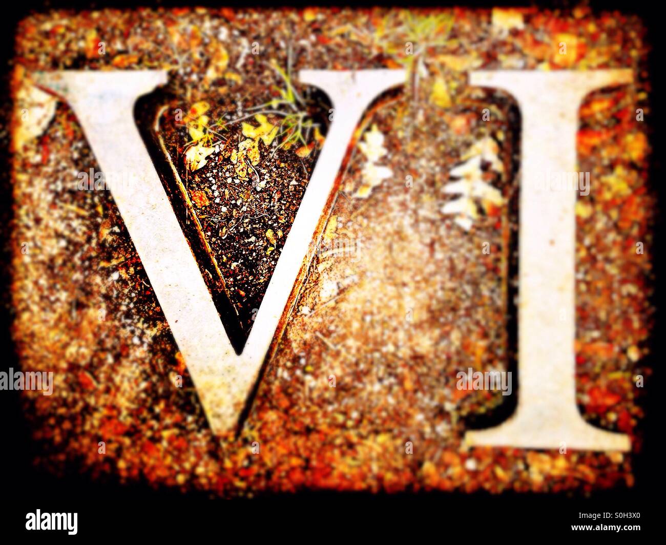 Roman numerals for Number 6, Holland Park, West London, England, United ...