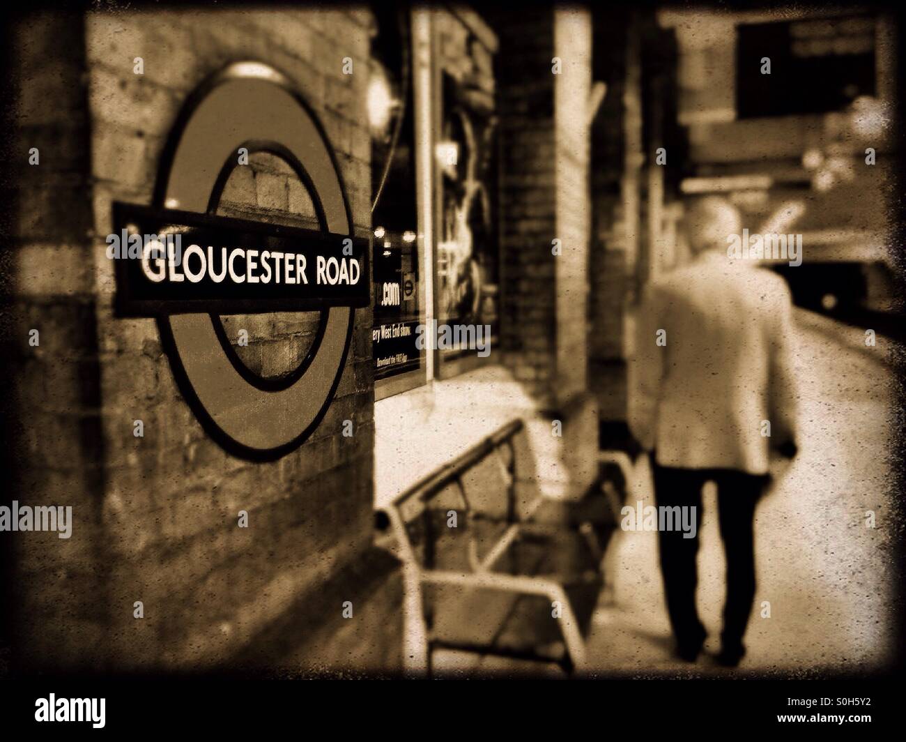 Tube platform, Gloucester Road Underground Station, Royal Borough of ...