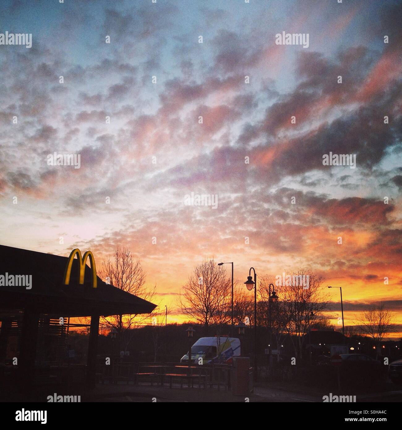 Shopping Centre Sunset Stock Photo - Alamy
