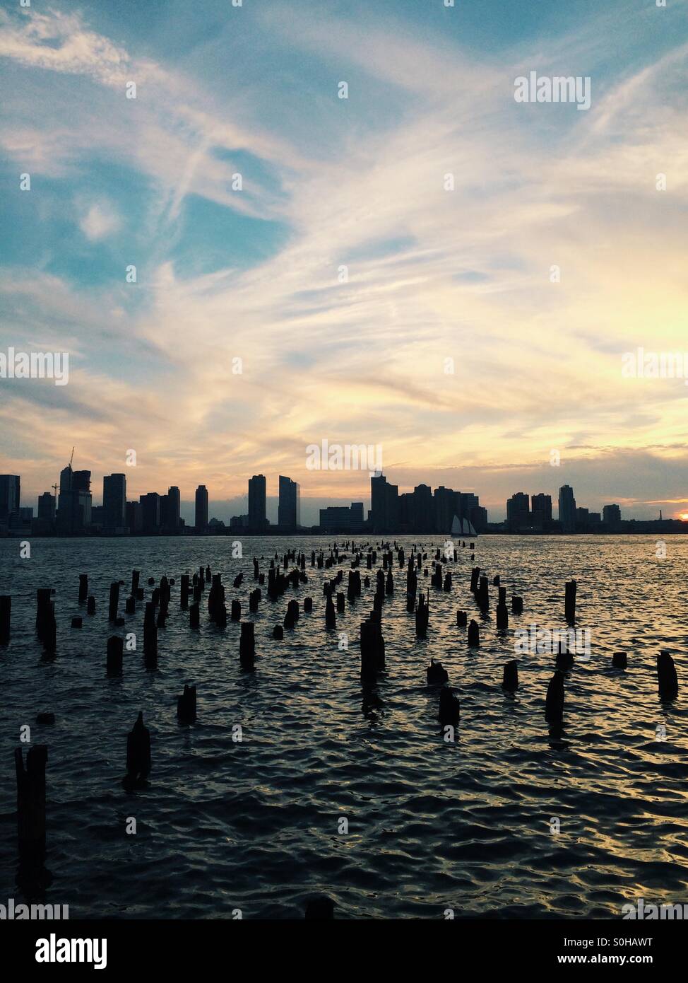 Sunset from west side highway, New York City Stock Photo - Alamy