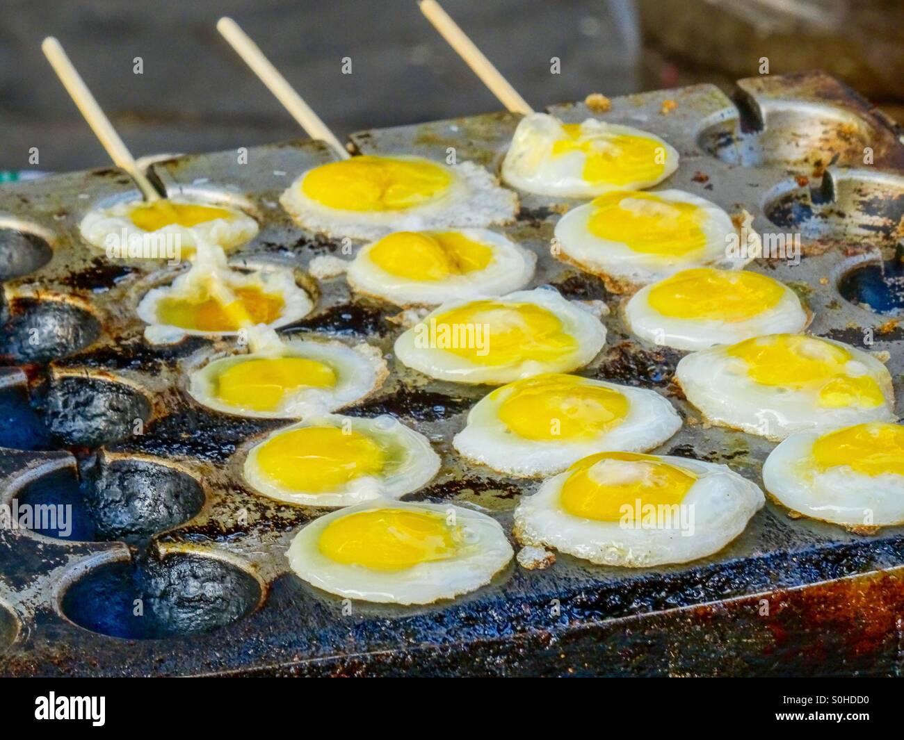 Quail egg kabobs Stock Photo - Alamy