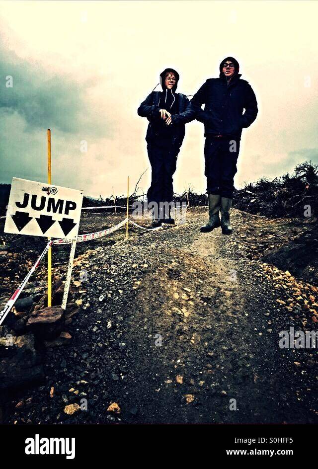 Sign says jump hi-res stock photography and images - Alamy