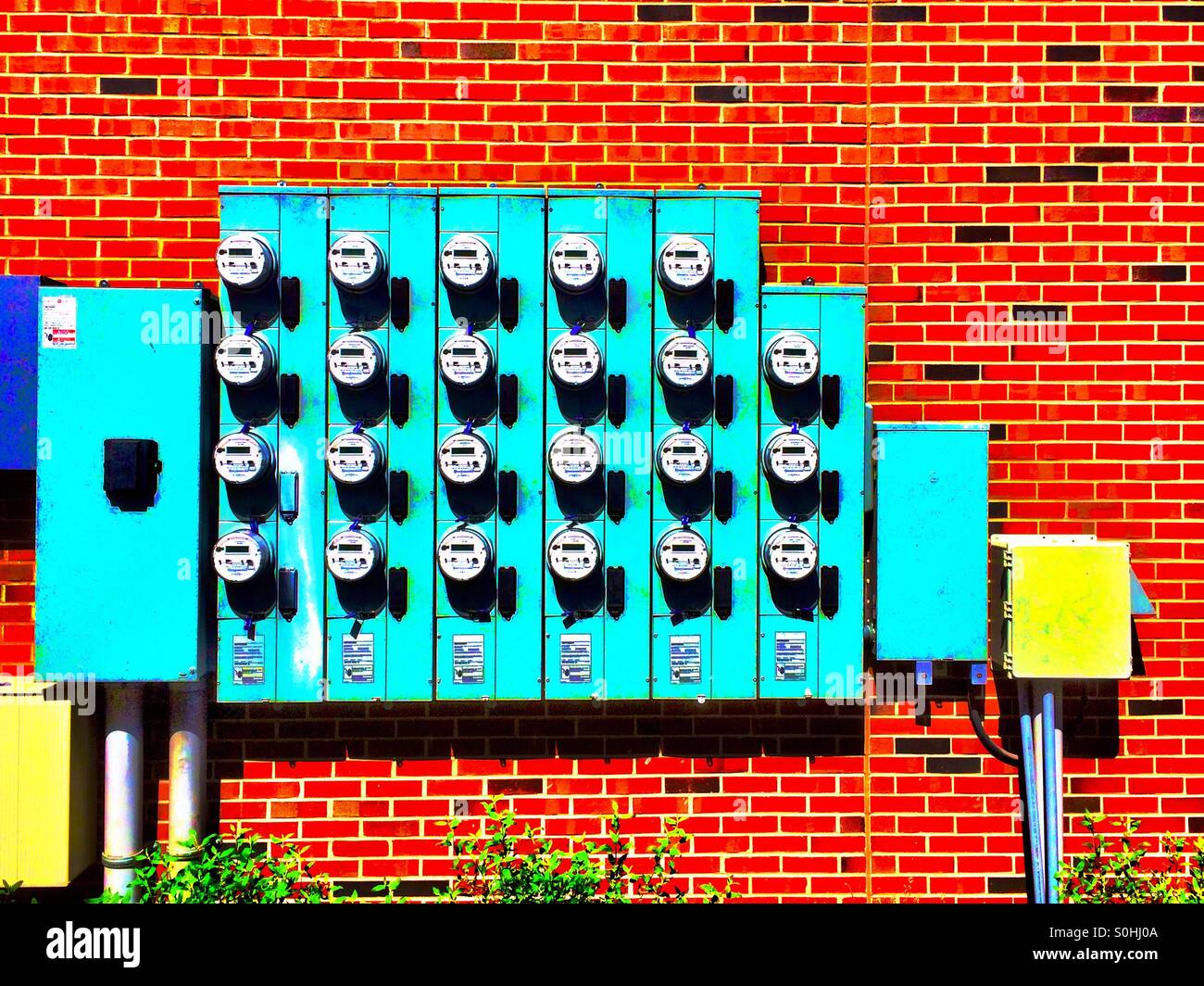 Electrical meters for large apartment block Stock Photo - Alamy