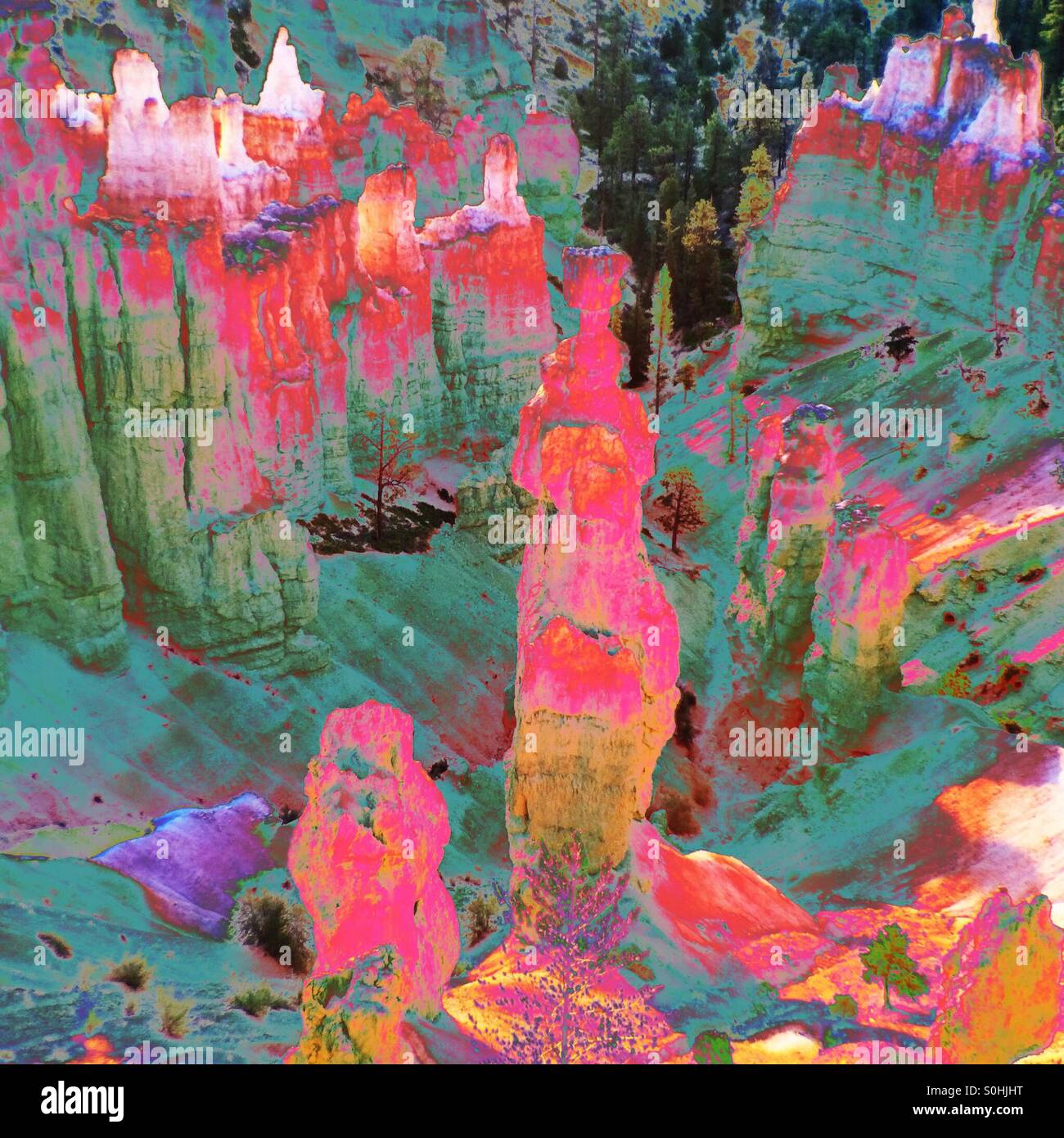 Wild colors, Hoodoos and pinnacles, Bryce Canyon National Park, Utah ...