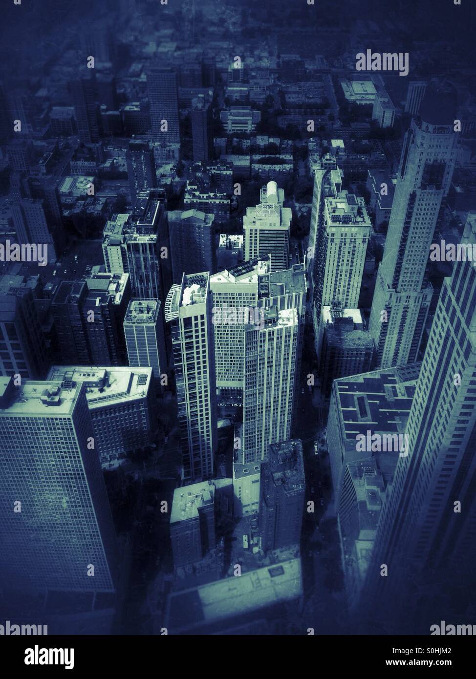 Aerial view of Chicago downtown west. View from 360 Chicago Stock Photo ...