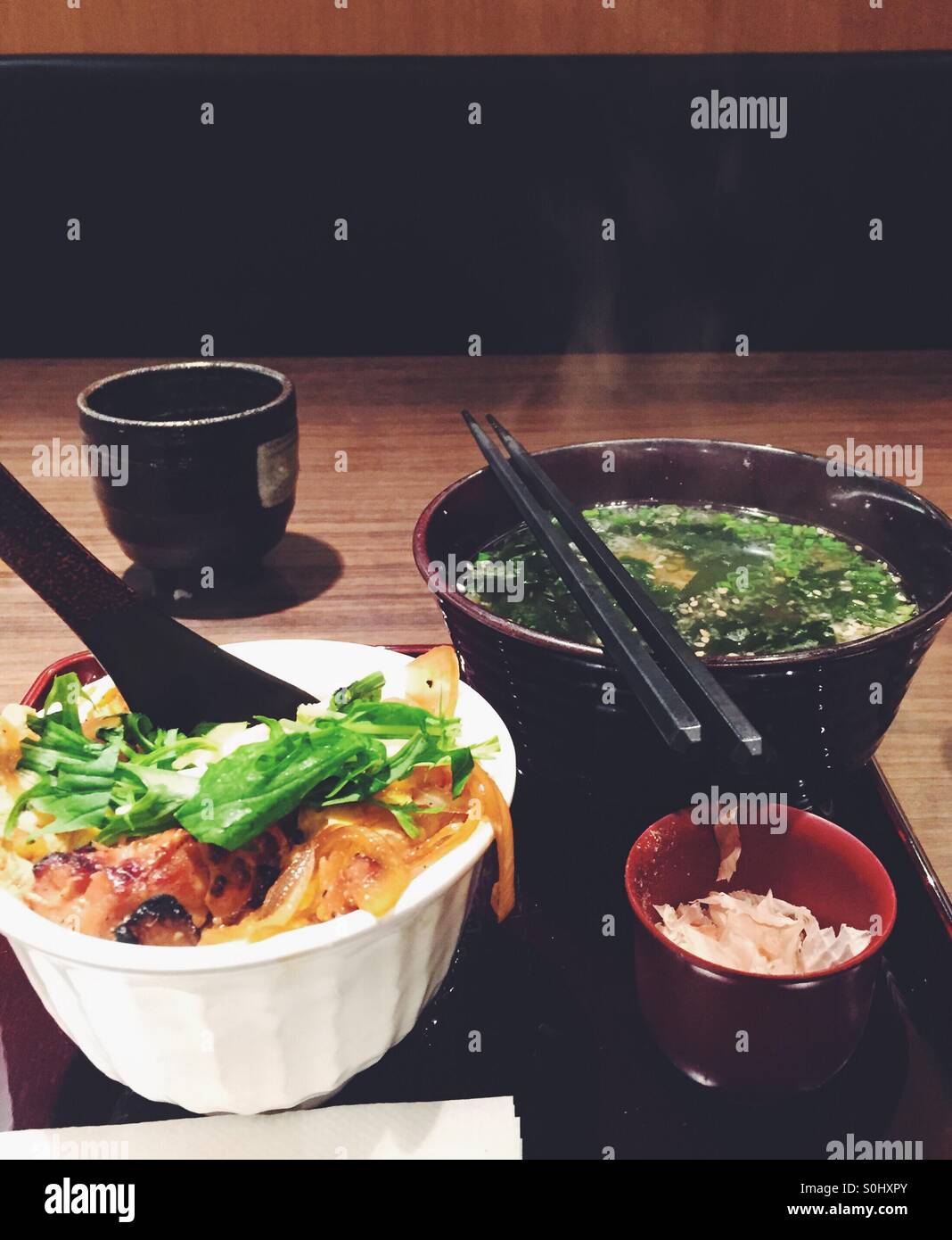 Japanese soba and Oyako Don Stock Photo - Alamy