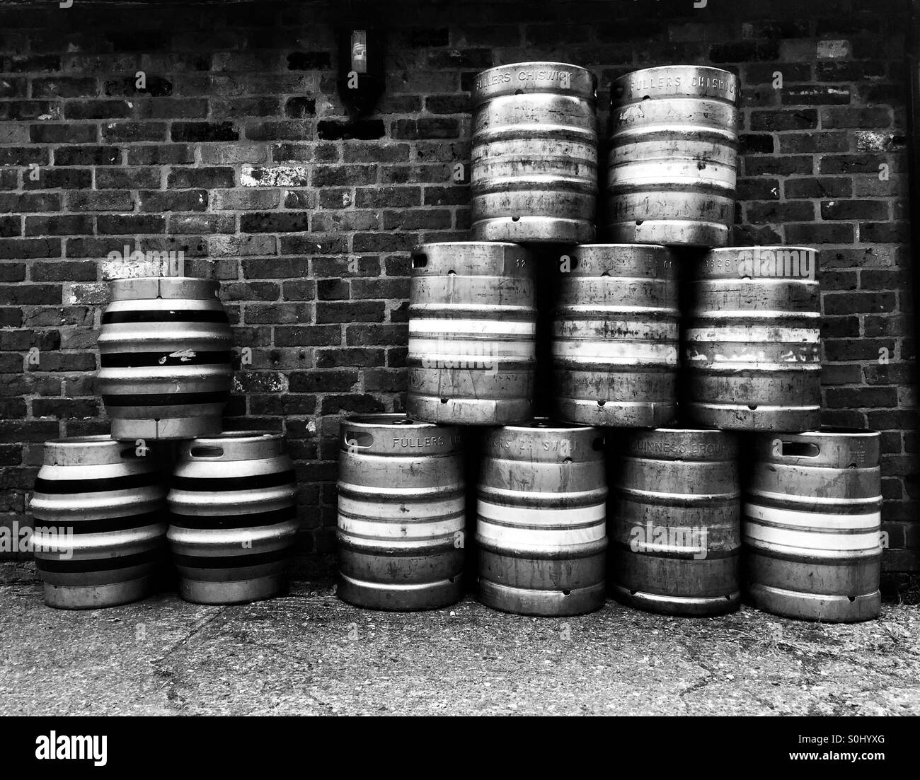 Black and white barrels Stock Photo - Alamy
