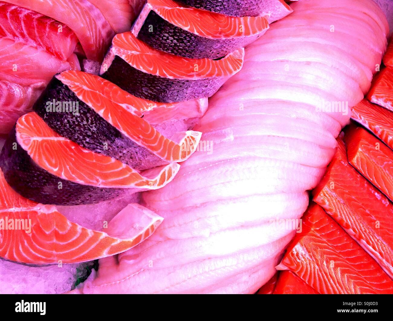 Several kinds of resh fish Stock Photo - Alamy