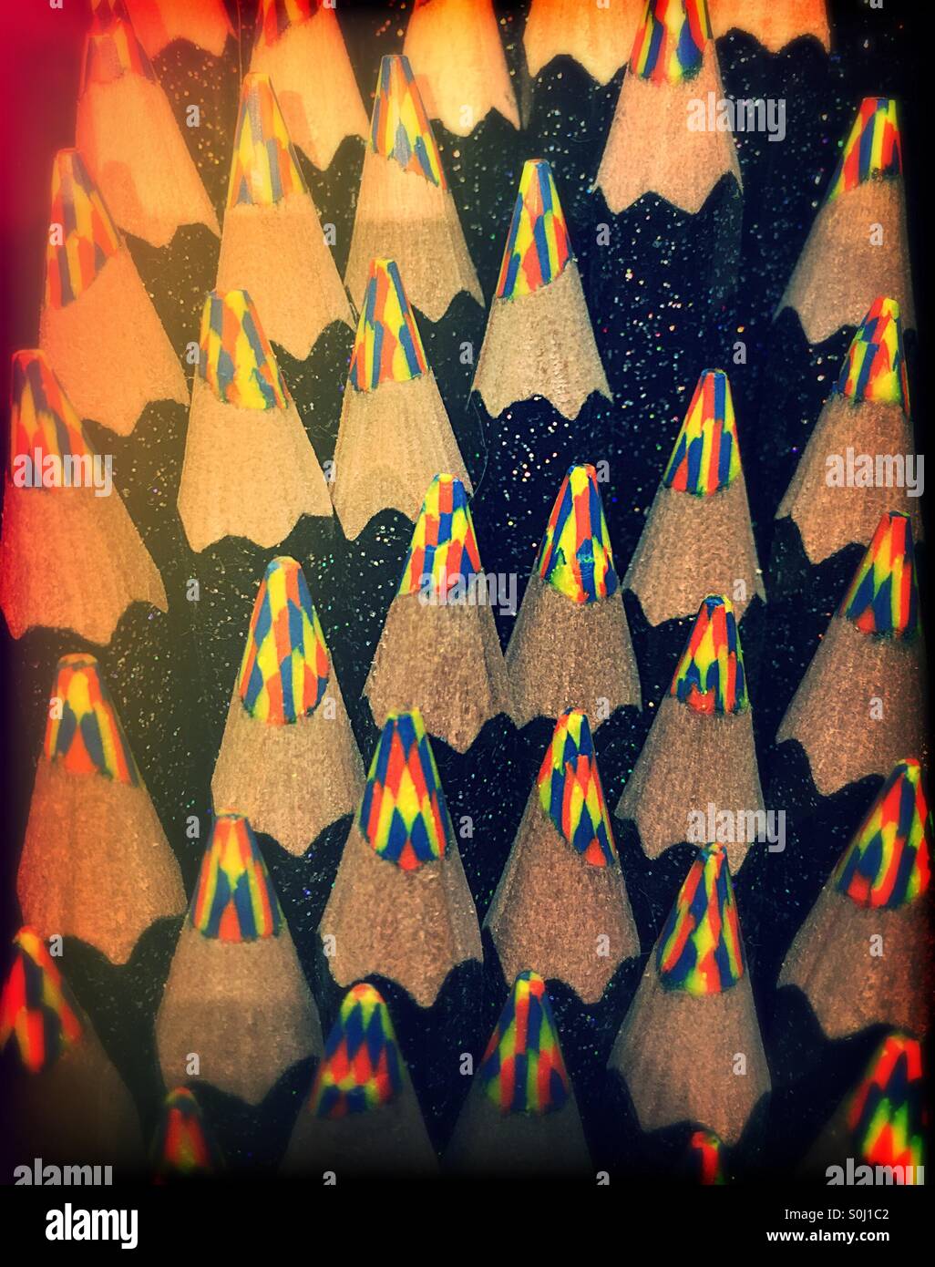 Colorful pencil points Stock Photo - Alamy