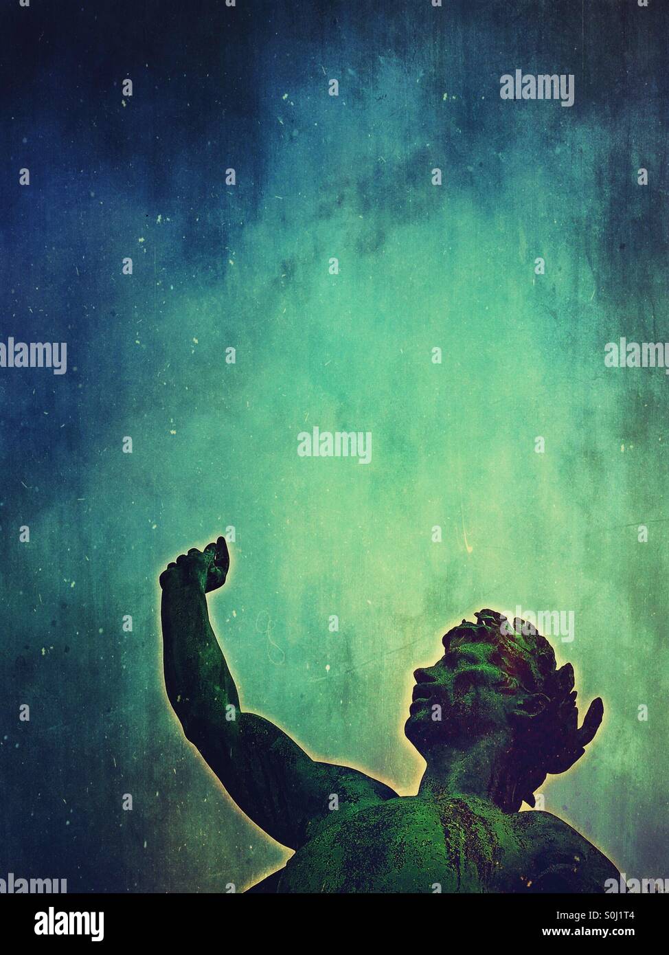 Pointing to a starry sky Stock Photo - Alamy